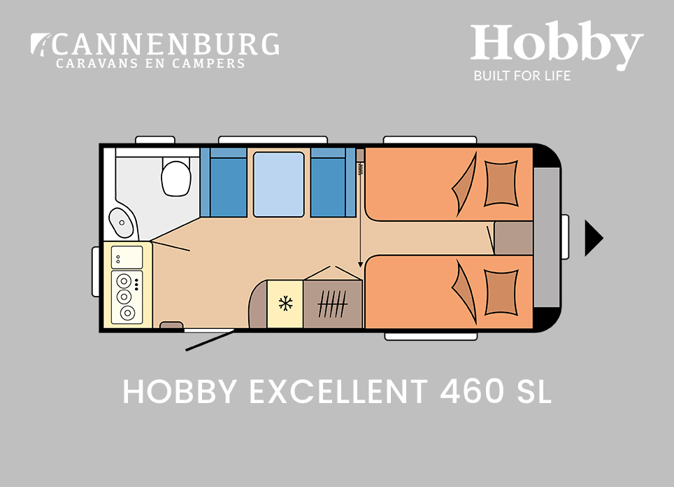Hobby Excellent 460 SL Model 2024 caravan - Cannenburg Caravans en ...